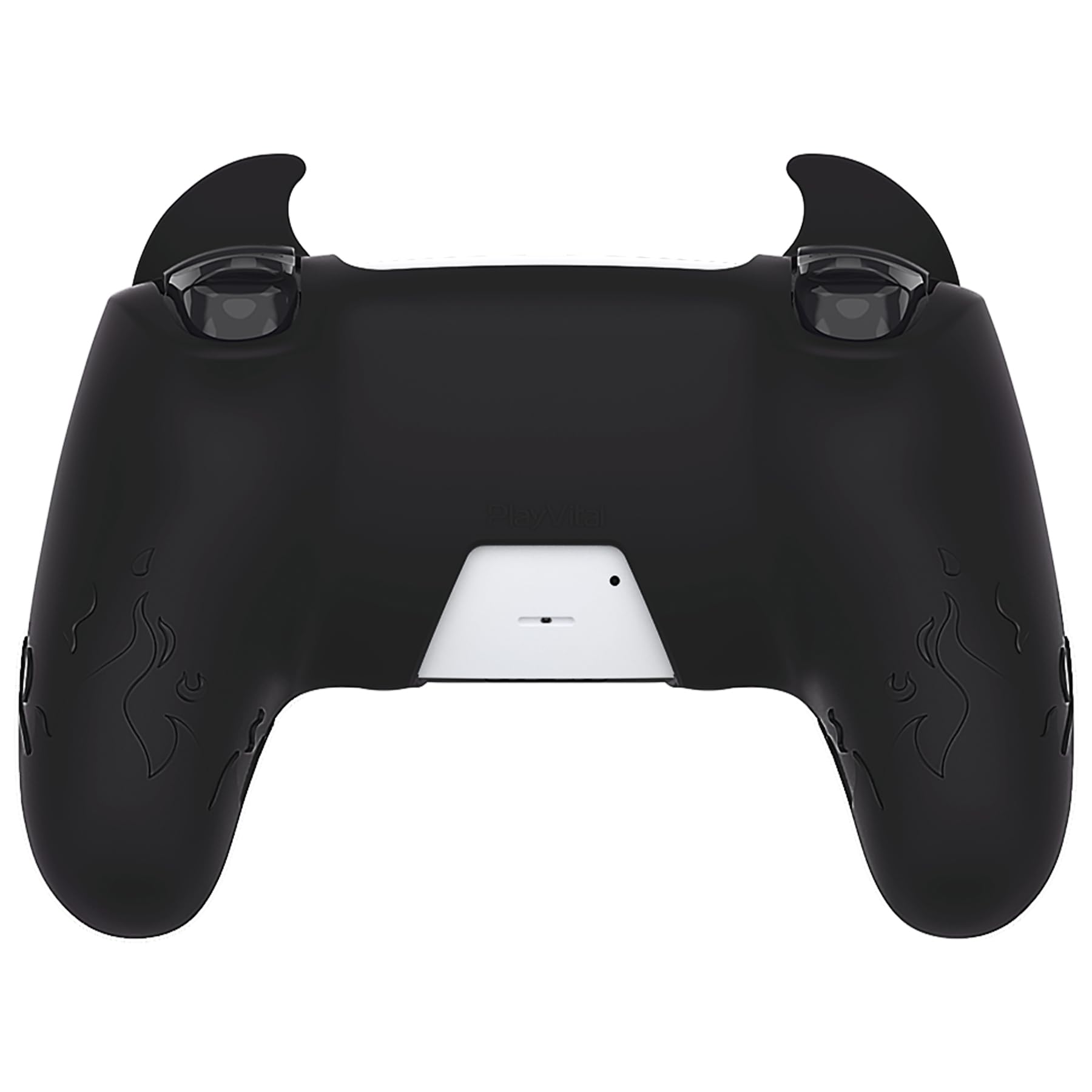 PlayVital Halloween Cute Demon Controller Silicone Case for ps5, Kawaii Controller Cover Gamepad Skin Protector for ps5 with Touch Pad Sticker & Thumb Grip Caps - Black
