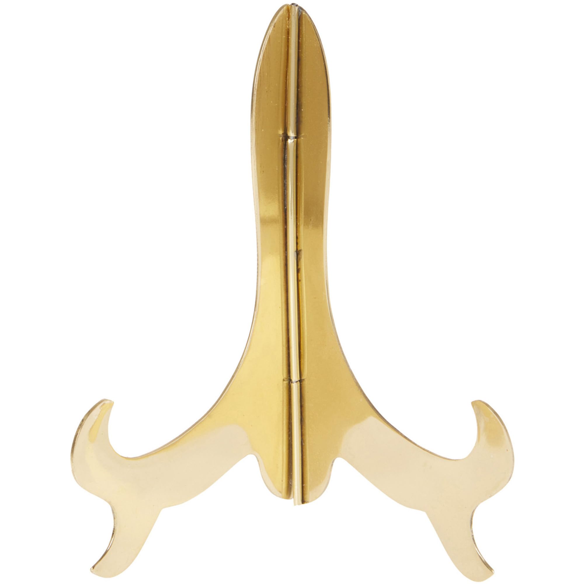 Bard's Hinged Brass Plate Stand, 7" H x 6" W x 4.25" D (For 7.5" - 9.5" Plates)
