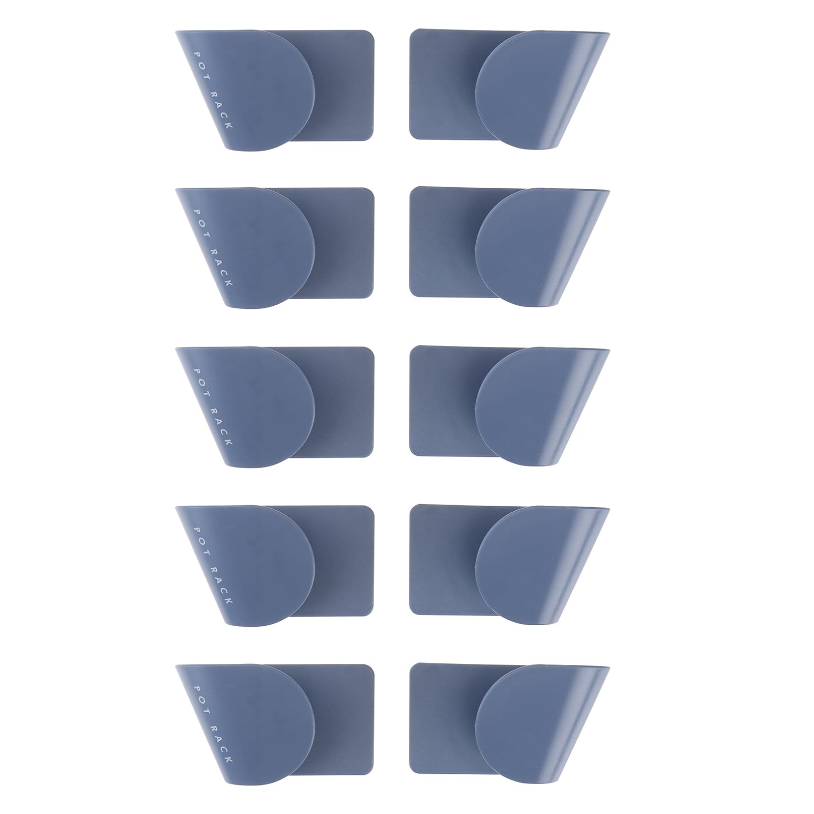 Hemoton 5 Pairs of Wall Mount Pot Lid Organizers Racks Plastic Pot Lid Storage Racks Holders for Kitchen Wall (Blue)