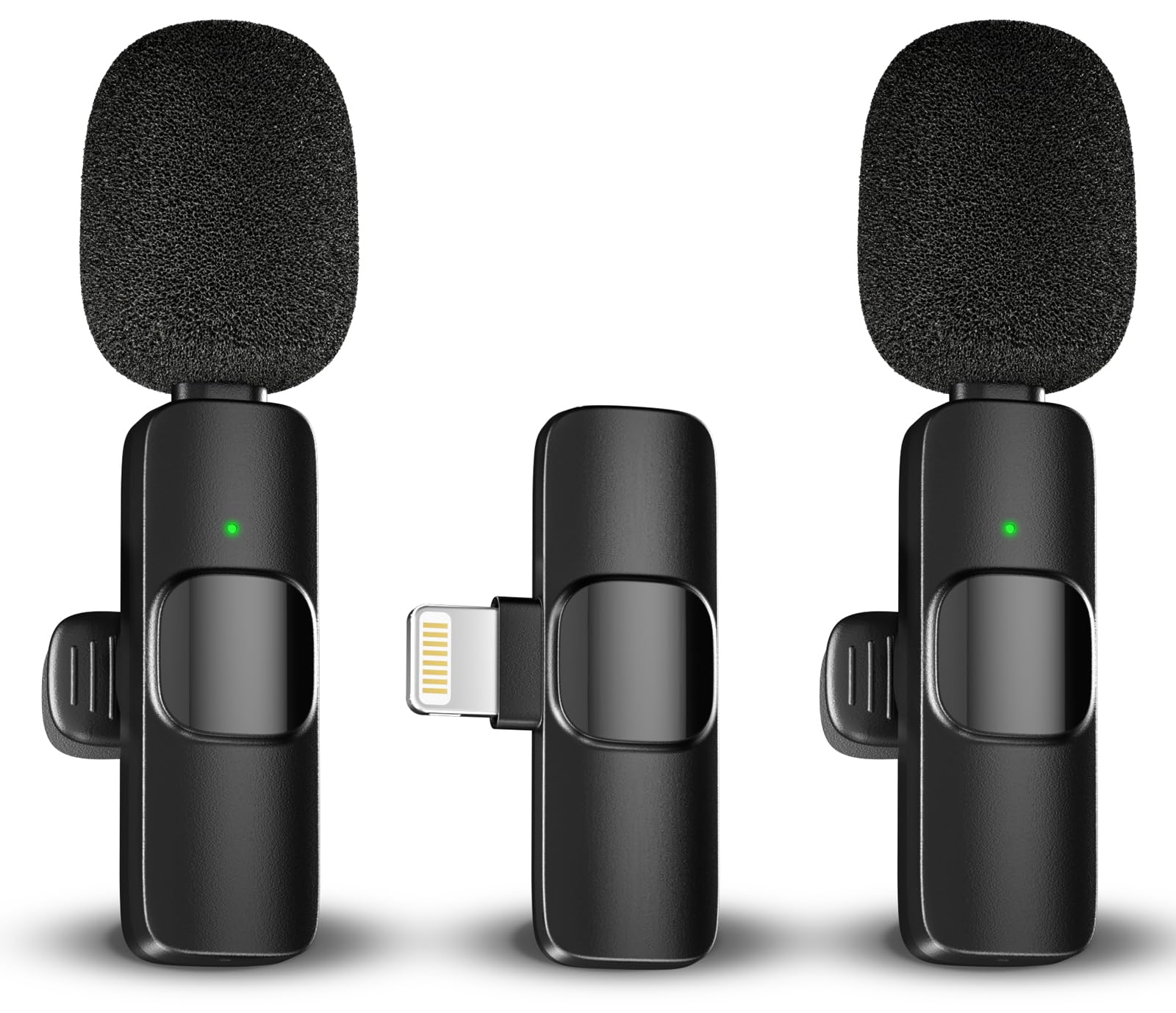 Caymuller Professional Wireless Lavalier Lapel Microphone for iPhone iPad, Mini Lapel Mics Plug-Play 2.4G Ultra-Low Delay Noise Reduction Chip for Video Recording Interview Podcast Vlog YouTube Tiktok