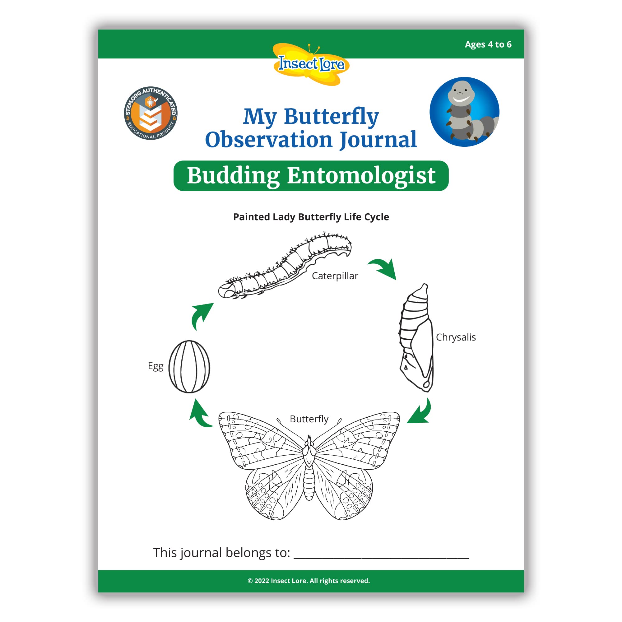 Insect Lore Butterfly Pavilion: Pavilion Habitat and Two Live Cups of Caterpillars with STEM Butterfly Journal โ Life Science & STEM Education โ Butterfly Kit