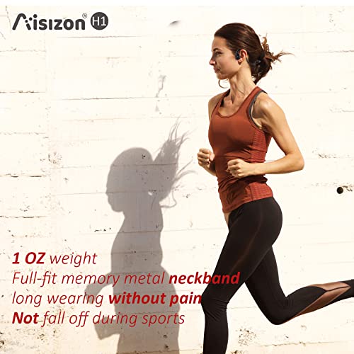 Aisizon Air Conduction Headphones H1, Over Ear Sports Wireless Bluetooth Headphones, Open Ear Headphones Wireless Bluetooth for Runing, Gym Workout, Sports