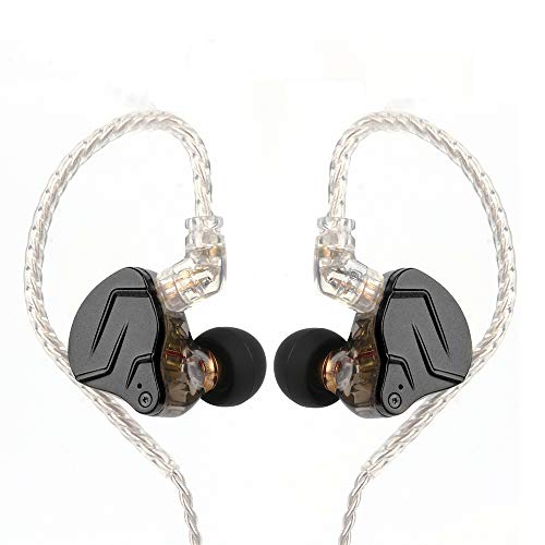 Linsoul KZ ZSN PRO X Dual Driver 1BA+1DD Hybrid Metal Earphones HiFi in-Ear Monitor with Detachable 2Pin Cable, Zin Alloy Panel (with Mic, Black)