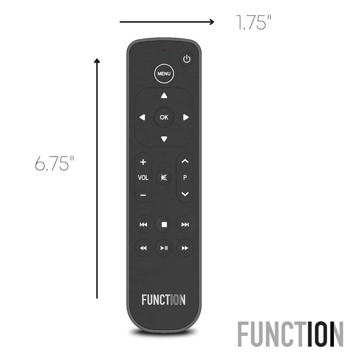 Function101 F101-ATVRM Replacement Button Remote for Apple TV | Infrared Connectivity | 2 AAA Batteries Included