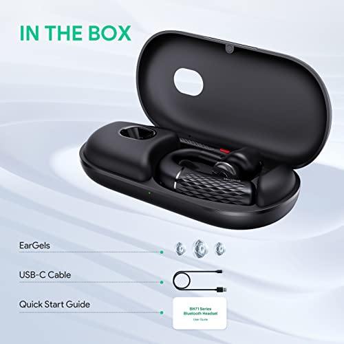 Yealink BH71 Bluetooth Headset, Wireless Bluetooth Earpiece with Noise Canceling Microphone, Teams & UC Compatible, Connect to Mobile Phone/Tablet PC, Mono Headphones for Business Office Trucker