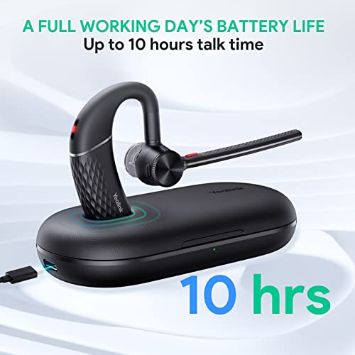 Yealink BH71 Bluetooth Headset, Wireless Bluetooth Earpiece with Noise Canceling Microphone, Teams & UC Compatible, Connect to Mobile Phone/Tablet PC, Mono Headphones for Business Office Trucker