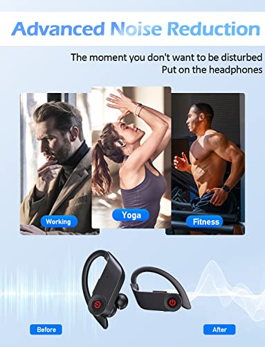 Wireless Earbuds Sports Bluetooth 5.1 Headphones Earhook Noise Cancelling, 50H Wireless Ear Buds Over Ear with Charging Case, Bluetooth Earphone for Samsung Android, Audifonos Bluetooth inalambricos