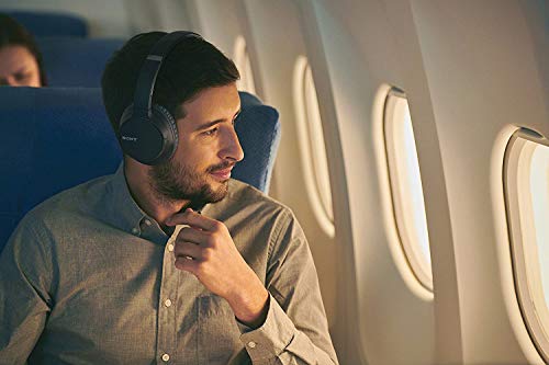 Sony Noise Cancelling Headphones - Wireless Bluetooth Over The Ear Headset with Mic for Phone-Call and Alexa Voice Control β Black + NeeGo 3.5mm Headphone Extension Cable, 10ft