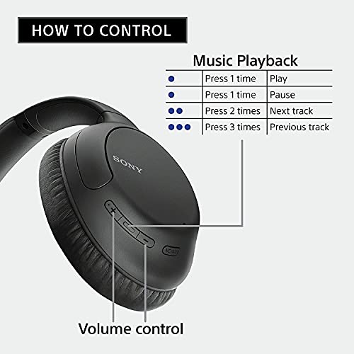 Sony Noise Cancelling Headphones - Wireless Bluetooth Over The Ear Headset with Mic for Phone-Call and Alexa Voice Control β Black + NeeGo 3.5mm Headphone Extension Cable, 10ft