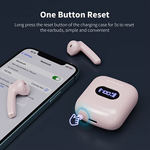 Wireless Earbuds, Bluetooth 5.3 Headphones 36Hrs Playtime Clear Call Earbuds with LED Power Display Bluetooth Earphones Built-in Mic Stereo Headset for Workout/Home/Office