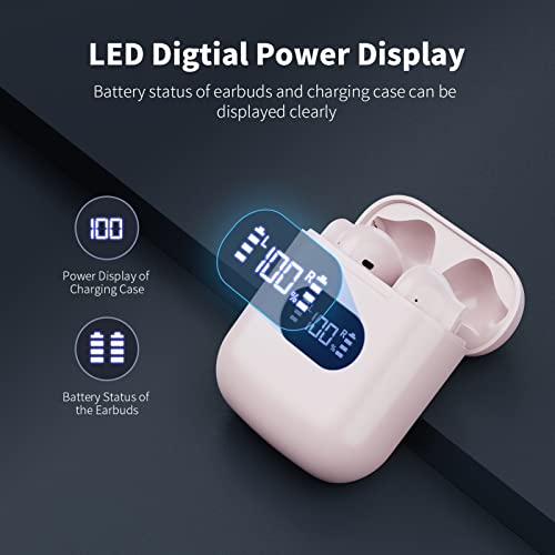 Wireless Earbuds, Bluetooth 5.3 Headphones 36Hrs Playtime Clear Call Earbuds with LED Power Display Bluetooth Earphones Built-in Mic Stereo Headset for Workout/Home/Office