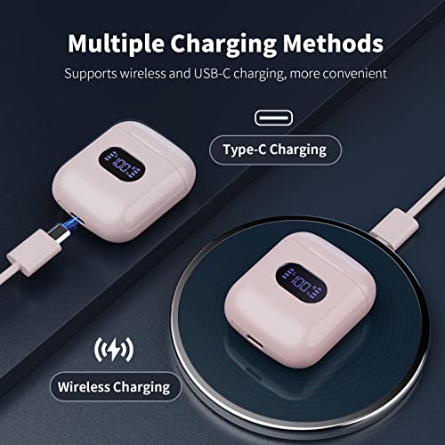 Wireless Earbuds, Bluetooth 5.3 Headphones 36Hrs Playtime Clear Call Earbuds with LED Power Display Bluetooth Earphones Built-in Mic Stereo Headset for Workout/Home/Office
