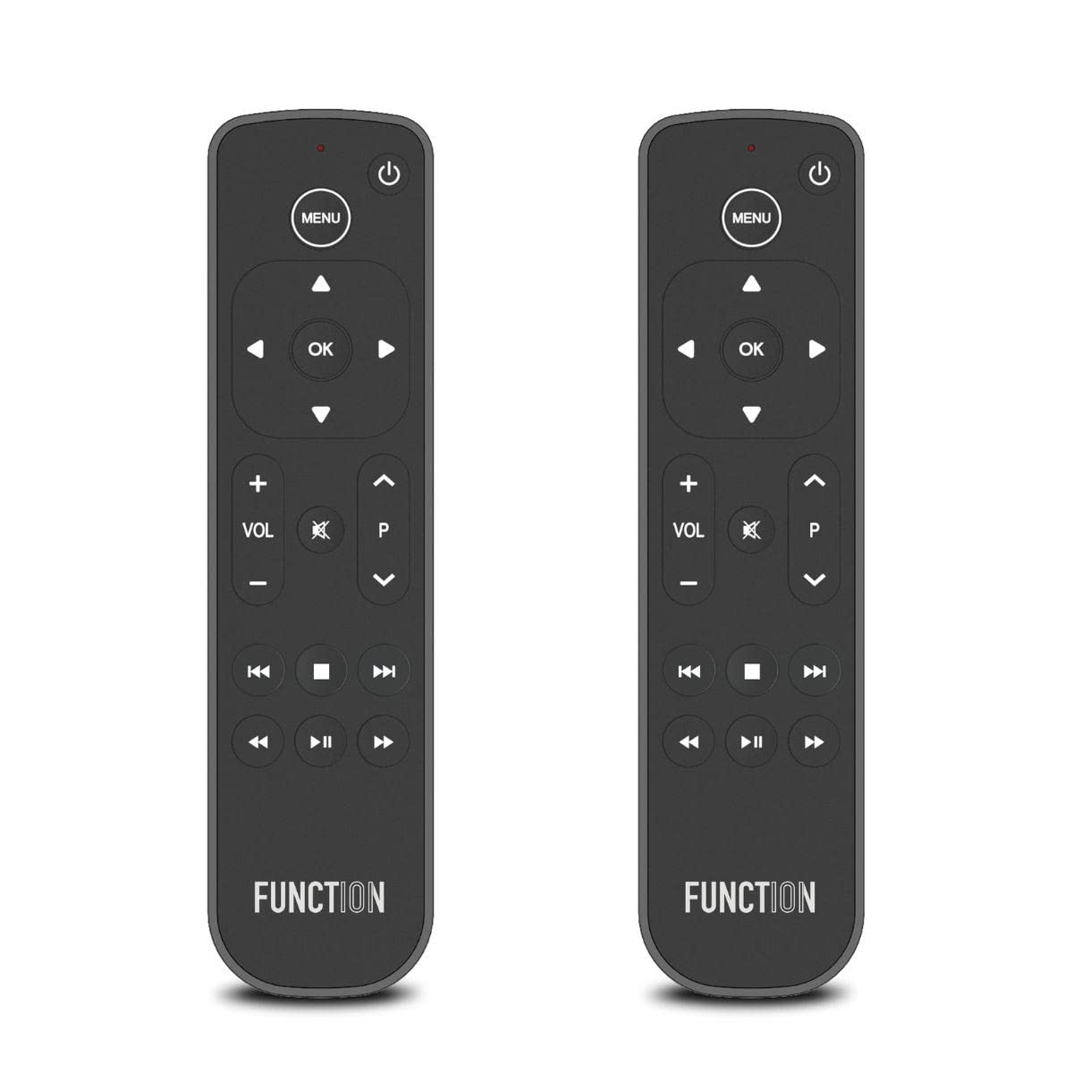 Function101 F101-ATVRM 2-Pack | Replacement Button Remote for Apple TV | Infrared Connectivity | 2 AAA Batteries Included