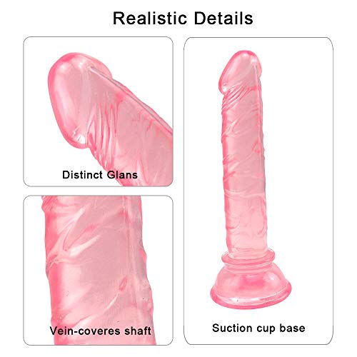 5.7 inches Hidden Packing Silicone Suction Cup Realistic Classic Dick Wand with Strong Suction Cups for Men and Women or Men's and Women's Games-QFHG