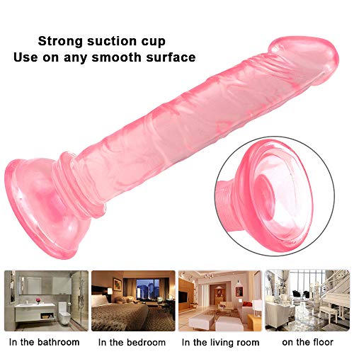 5.7 inches Hidden Packing Silicone Suction Cup Realistic Classic Dick Wand with Strong Suction Cups for Men and Women or Men's and Women's Games-QFHG
