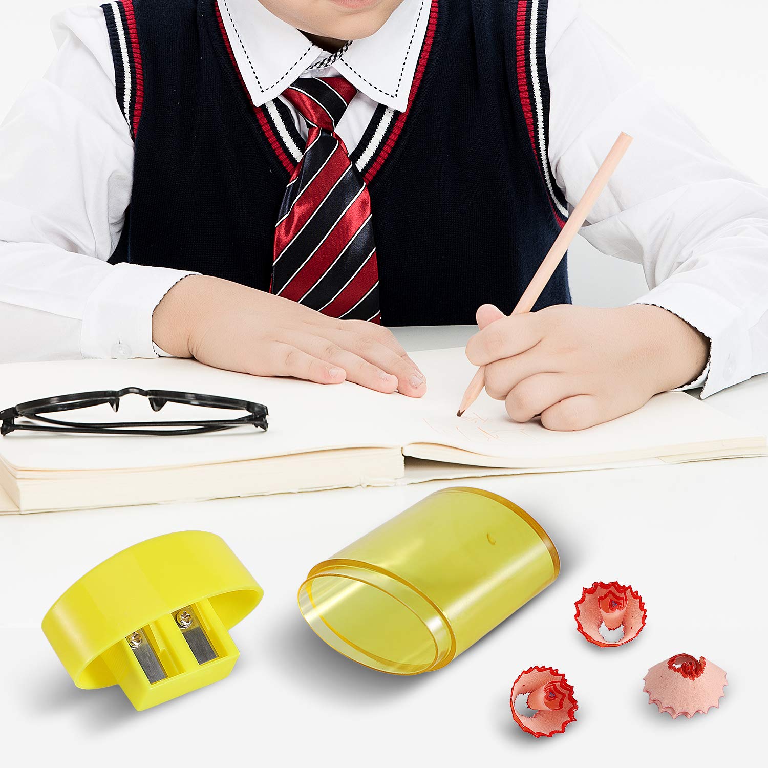 KIDMEN 2 Holes Pencil Sharpener,Pencil Sharpener for Kids,Pencil Sharpener Handheld-12 PACK