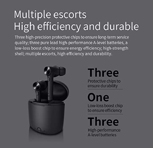 Bluedio Wireless Headphones with Face Recognition Feature, True Wireless Earbuds Bluetooth V5.0 Wireless Earphones Sports Running Headset with Charging Case Built-in Mic (Hurricane-HI Black)
