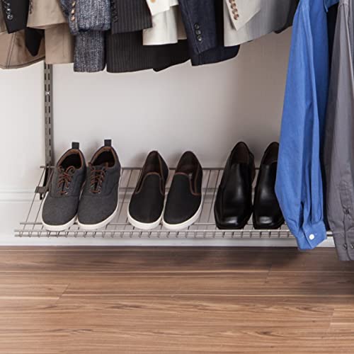 ClosetMaid ShelfTrack Wire Closet Organizer System, Adjustable from 5 to 8 Ft., with Shelves, Clothes Rods, Shoe Shelf, Hardware, Durable Steel, Nickel
