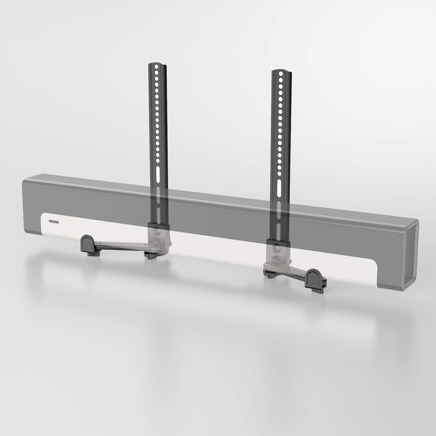 WALI Universal Sound Bar Mount - Adjustable Holder for Samsung, Bose, Sonos,Lg,Vizio and Most Soundbars 20''-45'' Wide, Extends 1.6 to 7.2 Inches, Supports 33 lbs, Easy Installation, Black