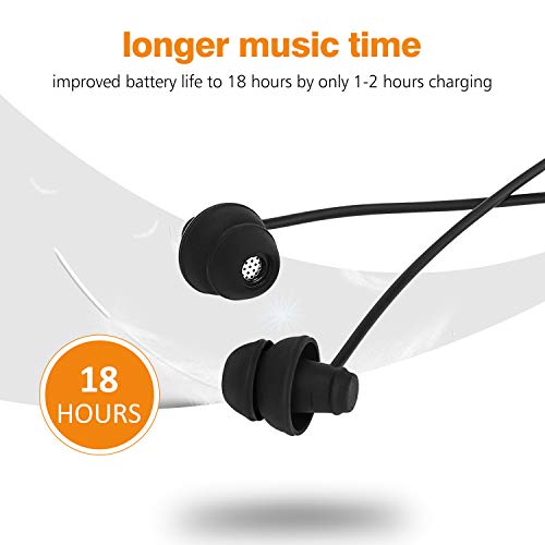 GOOJODOQ Bluetooth Sleep Headphones Bluetooth 4.2 Wireless Soft in-Ear Sleeping Earbuds, 18 Hours Music time, Wireless Sleep Headsets for Insomnia, Side Sleeper, Gym, Relaxation and Sports-Black