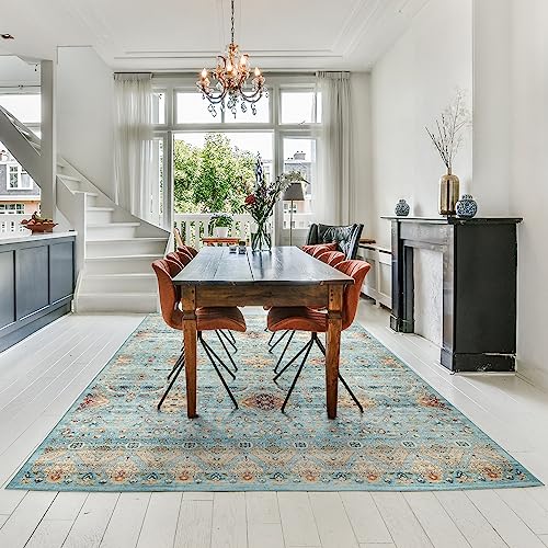 Gertmenian Indoor Boho Area Rug - 8x10 Large, Non Slip, Super Strong, Ideal for High Traffic Areas in Bedroom, Living Room, Kitchen - Tanis, Sage, 28503