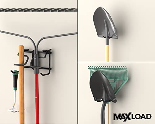 ClosetMaid MaxLoad 3-Pack Garage Hooks & Hangers Wall Mount Heavy Duty Storage for Long Handle Tools, Cords, Hoses, Shovels, Rakes, Brooms, Black
