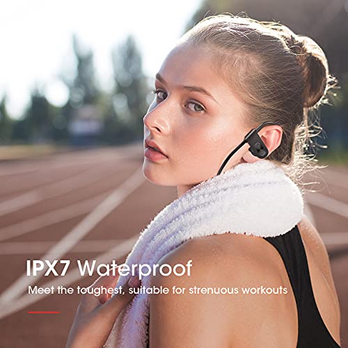 Redzoo Bluetooth Headphones, Bluetooth 5.0 Wireless Earbuds Sports, 22Hr Playtime Bluetooth Earphones for Running w/25° Ergonomic Ear Hooks, IPX7 Waterproof, Noise Cancelling Mic (Black)