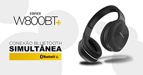 Edifier W800BT Plus Wireless Headphones Over-Ear Headset - Qualcomm® aptX - Bluetooth V5.1 - CVC™ 8.0 Call Noise Cancelling - 55H Playtime - Built-in Microphone - Physical Button and App Control