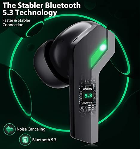 Bluetooth 5.3 Wireless Earbuds in-Ear Headphone for iPhone 14 Pro Max 13 Samsung Z Fold 4 Flip 3, Noise Cancelling Mic Bass Sound Sport Headset for iPad 10 Galaxy S23 S22 S21 Pixel 7 Pro 6 Oneplus 11