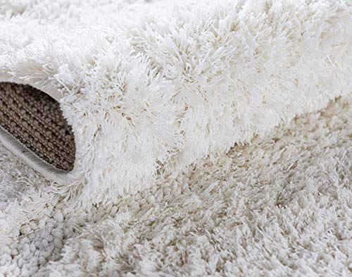 Rugs.com Lattice Shag Collection Rug β 8' x 10' Ivory Shag Rug Perfect for Living Rooms, Large Dining Rooms, Open Floorplans