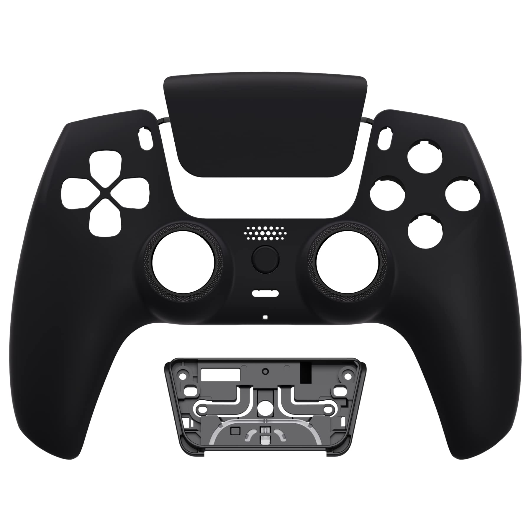 eXtremeRate Luna Redesigned Black Front Shell Touchpad Compatible with ps5 Controller BDM-010 020 BDM-030 040 050, DIY Replacement Faceplate Custom Touch Pad Cover Compatible with ps5 Controller
