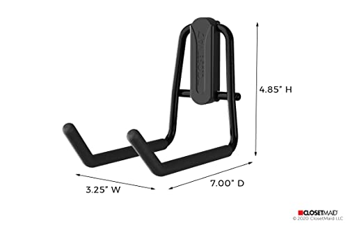 ClosetMaid MaxLoad 3-Pack Garage Hooks & Hangers Wall Mount Heavy Duty Storage for Long Handle Tools, Cords, Hoses, Shovels, Rakes, Brooms, Black