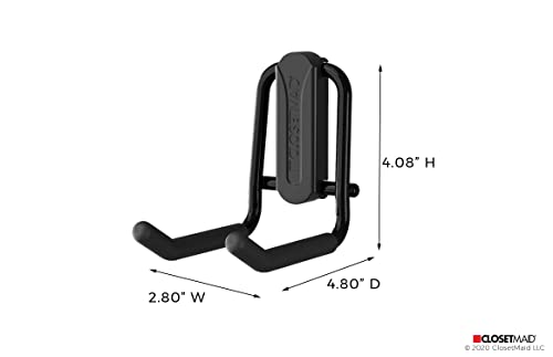 ClosetMaid MaxLoad 3-Pack Garage Hooks & Hangers Wall Mount Heavy Duty Storage for Long Handle Tools, Cords, Hoses, Shovels, Rakes, Brooms, Black