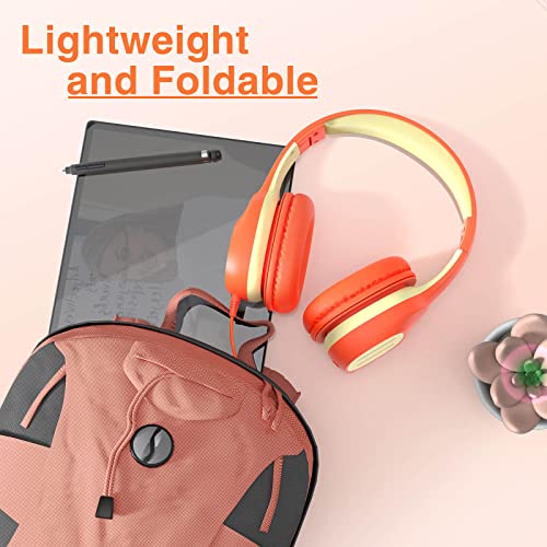Bluetooth Headphones Over Ear, 55H Playtime Wireless Headphones with 3 EQ Music Modes, HiFi Stereo Foldable Lightweight Headset with Built-in Mic,Deep Bass for Home Office Cellphone PC