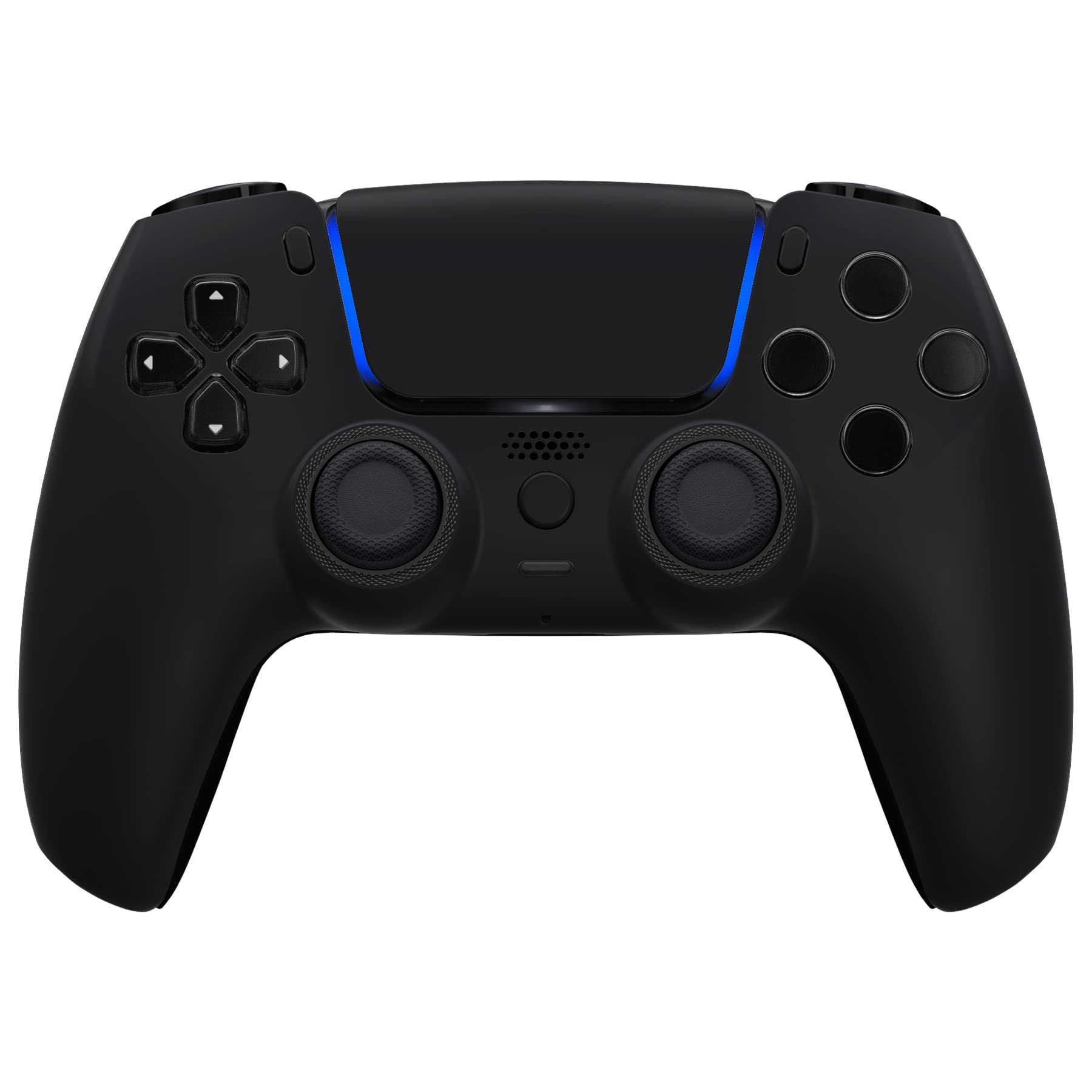 eXtremeRate Luna Redesigned Black Front Shell Touchpad Compatible with ps5 Controller BDM-010 020 BDM-030 040 050, DIY Replacement Faceplate Custom Touch Pad Cover Compatible with ps5 Controller