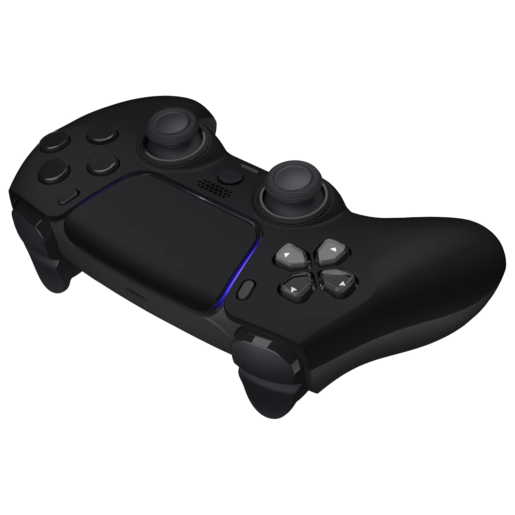 eXtremeRate Luna Redesigned Black Front Shell Touchpad Compatible with ps5 Controller BDM-010 020 BDM-030 040 050, DIY Replacement Faceplate Custom Touch Pad Cover Compatible with ps5 Controller