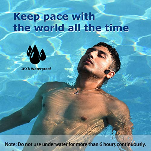 Bone Conduction Open-Ear Bluetooth Sport Headphones IPX8-Waterproof Swimming Wireless Earphones with Mic - MP3 Play Built-in 8G Memory Suitable for Swimming Surfing Cycling Skiing Running