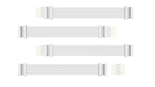 Litcessory Flexible Corner Connector/Extension Cable for Philips Hue Lightstrip Plus (2in, 4 Pack, White - Micro 6-PIN V4)