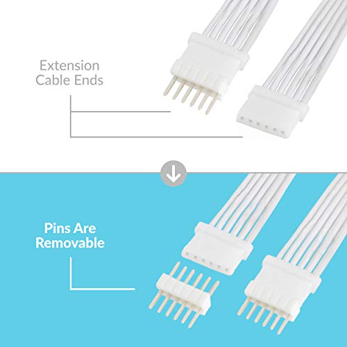 Litcessory Flexible Corner Connector/Extension Cable for Philips Hue Lightstrip Plus (2in, 4 Pack, White - Micro 6-PIN V4)