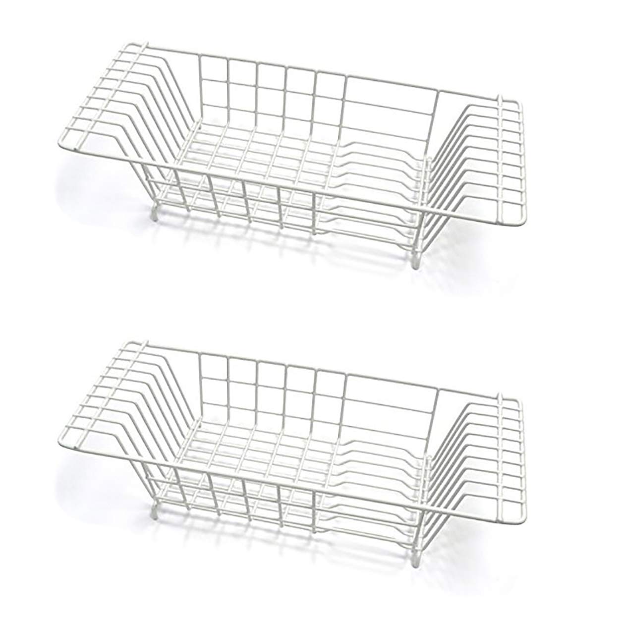 ClosetMaid Economical 8 Inch Wide 4.5 Inches High Over The Sink Coated Steel Dish Rack Draining Solution, White (2 Pack)