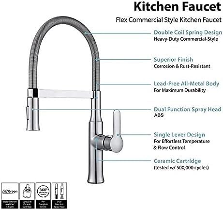 Sink Faucets, Kitchen Sink Faucet for Bar Farmhouse Commercial, Hot and Cold Water Kitchen Faucets, Chrome Basin Sink Square Taps Mixers