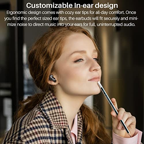 TOZO A2 Mini Wireless Earbuds Bluetooth 5.3 in Ear Light-Weight Headphones Built-in Microphone, IPX5 Waterproof, Immersive Premium Sound Long Distance Connection Headset with Charging Case, Black