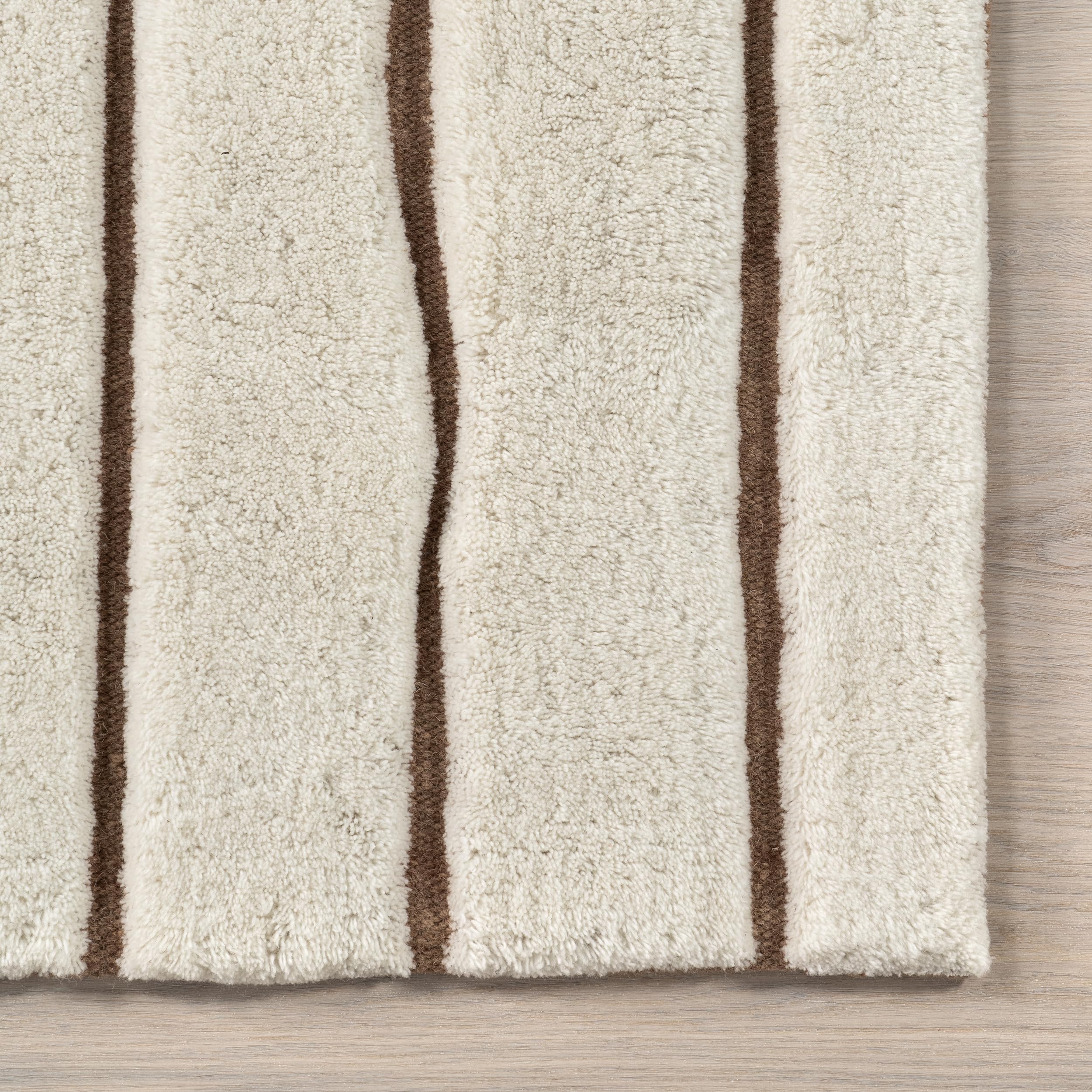 Rugs USA x Arvin Olano Nazco Abstract New Zealand Wool Area Rug, 8x10, Cream