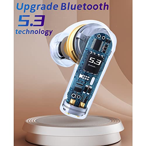 Bluetooth 5.3 Air Pro Wireless Earbuds, Bluetooth Headphones with Microphone,IPX7 Waterproof Touch in-Ear Sports Earbuds, 30H Playtime, Noise Cancelling Stereo Earphones for Sports and Work(2022)