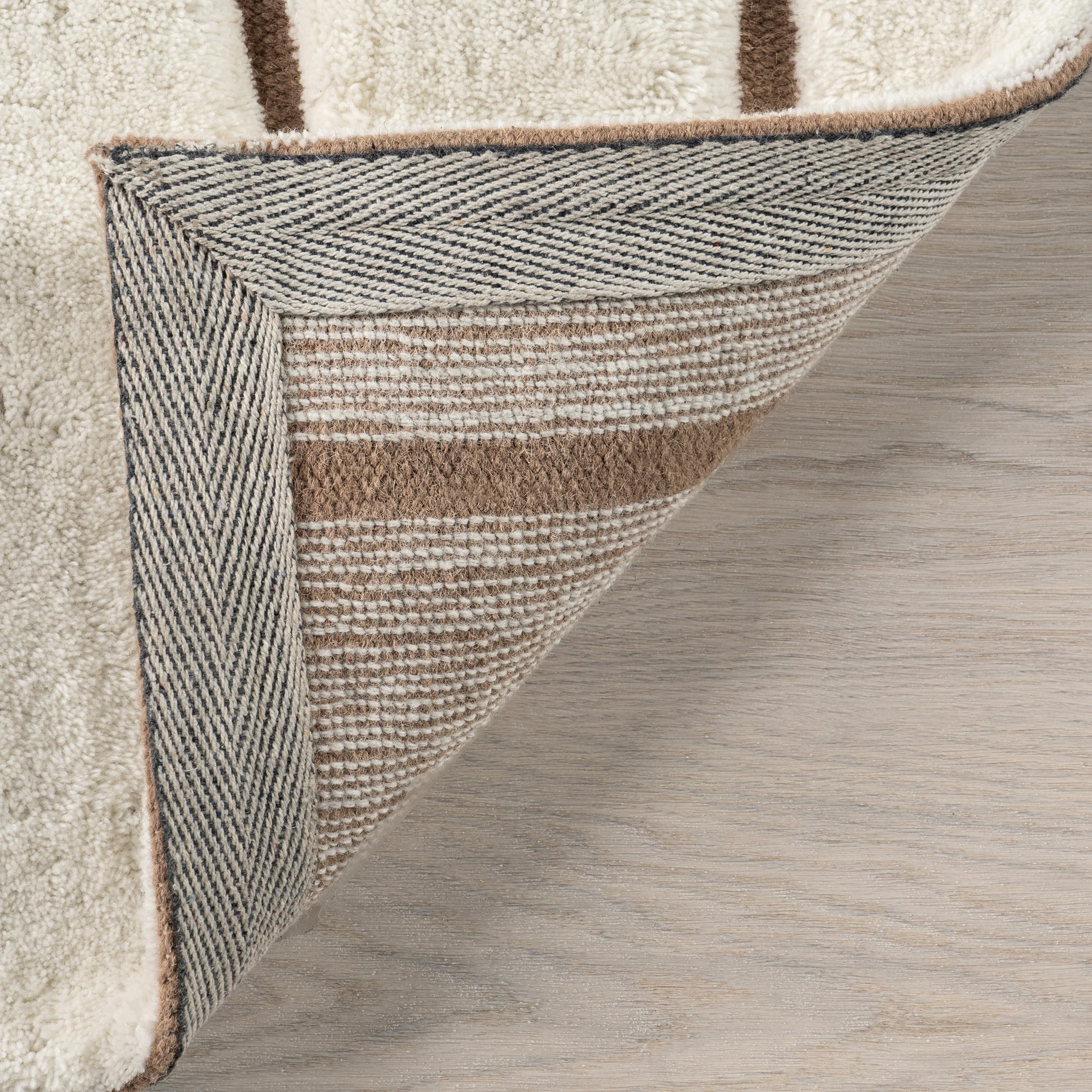 Rugs USA x Arvin Olano Nazco Abstract New Zealand Wool Area Rug, 8x10, Cream
