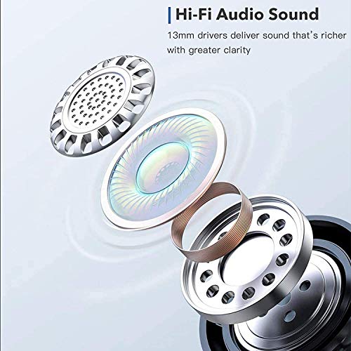 HOKIC Wireless Earbuds,IPX7 Waterproof Noise Cancelling Earbuds ,Touch Control Built-in Microphone,with Wireless Charging Case 40 Hour Playtime ,Bluetooth Headphones for iPhone/Android (Turquoise)