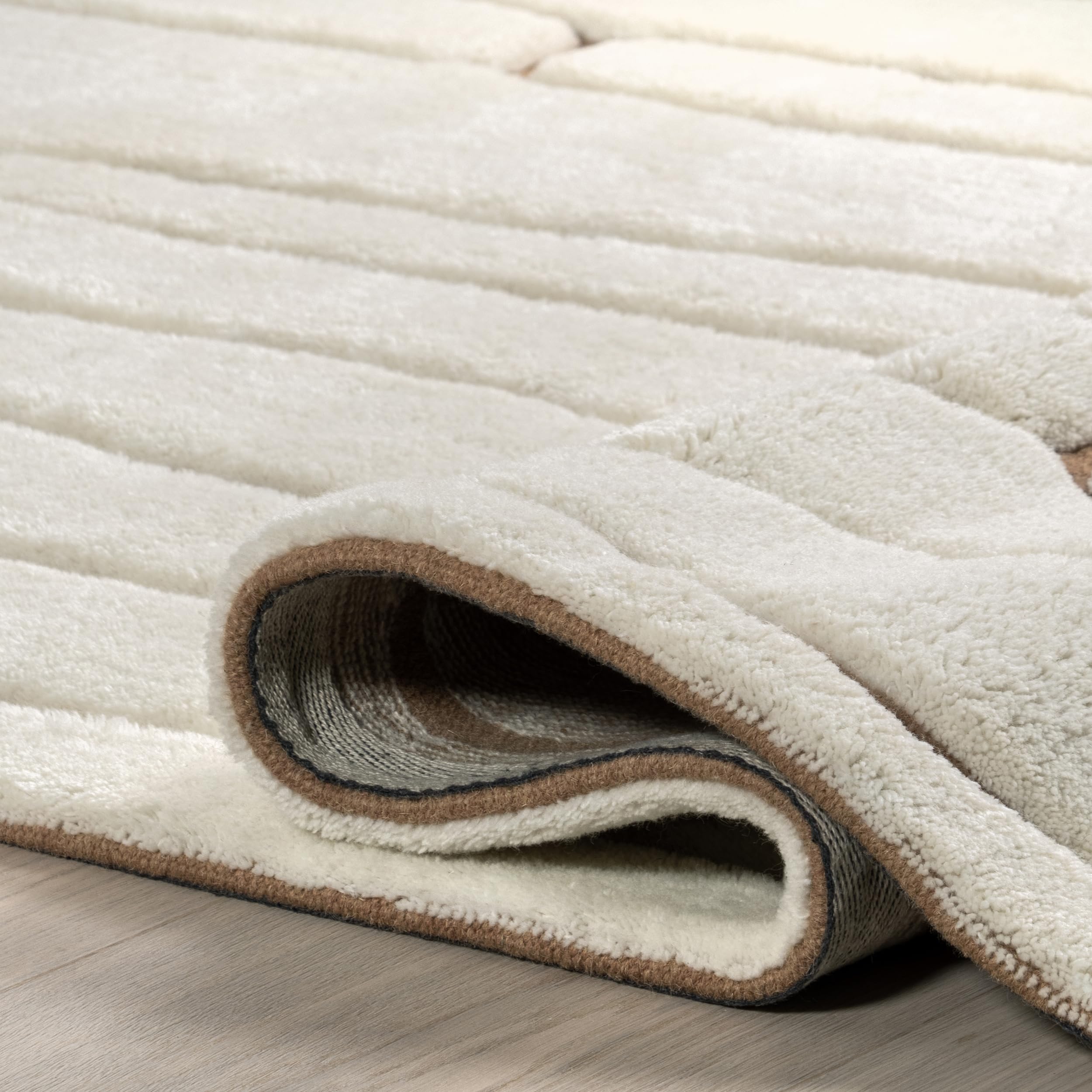Rugs USA x Arvin Olano Nazco Abstract New Zealand Wool Area Rug, 8x10, Cream