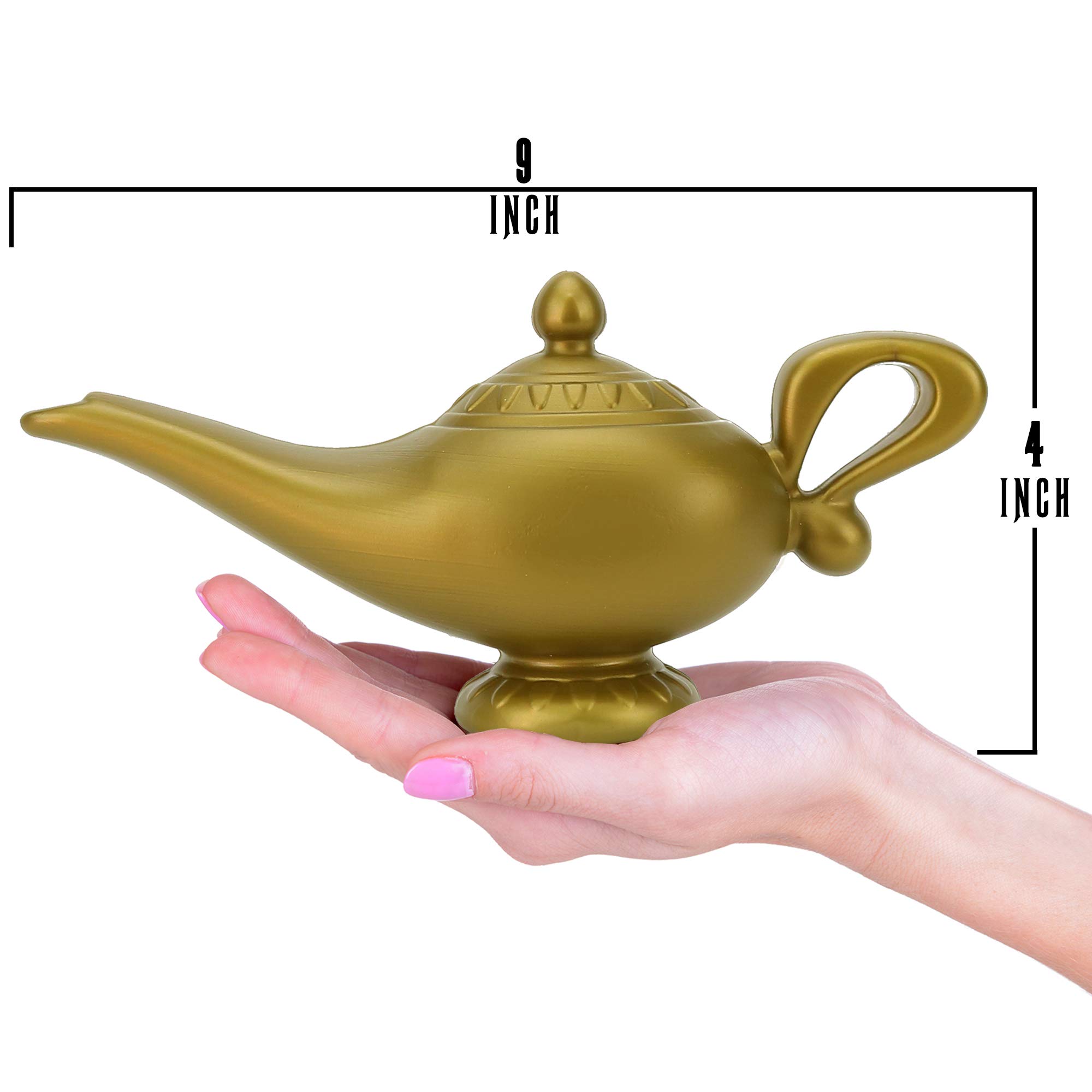 Skeleteen Arabian Genie Oil Lamp - Aladdin's Gold Magic Genie Lamp Costume Accessory - 1 Piece