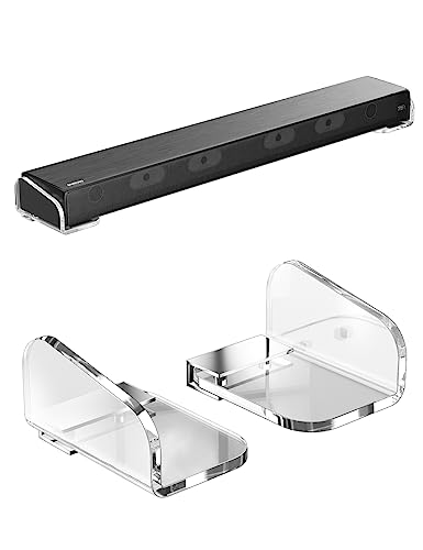 AFOOYO Universal Soundbar Acrylic Mount Shelf Sound Bar Mounts Speaker Wall Mount Compatible with Samsung,Sony,LG,Vizio,Bose,Polk,Sonos,Onn,Roku,TCL, JBL More - Under TV, up to 33 LBS（Transparent）