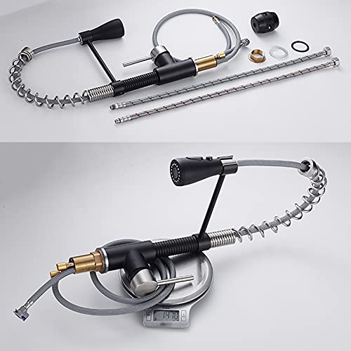 Kitchen Sink Faucet for Bar Farmhouse Commercial, Spring Pull Out Kitchen Faucet, Brass Black and Nickel Pull Down Kitchen Sink Faucet, Luxury Hot & Cold Kitchen Mixer Tap (Color : Style 1 Gold)